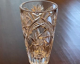 Heavy Lead Crystal Vase - Etsy