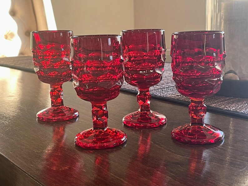 Ruby Red Wine Glasses - Etsy