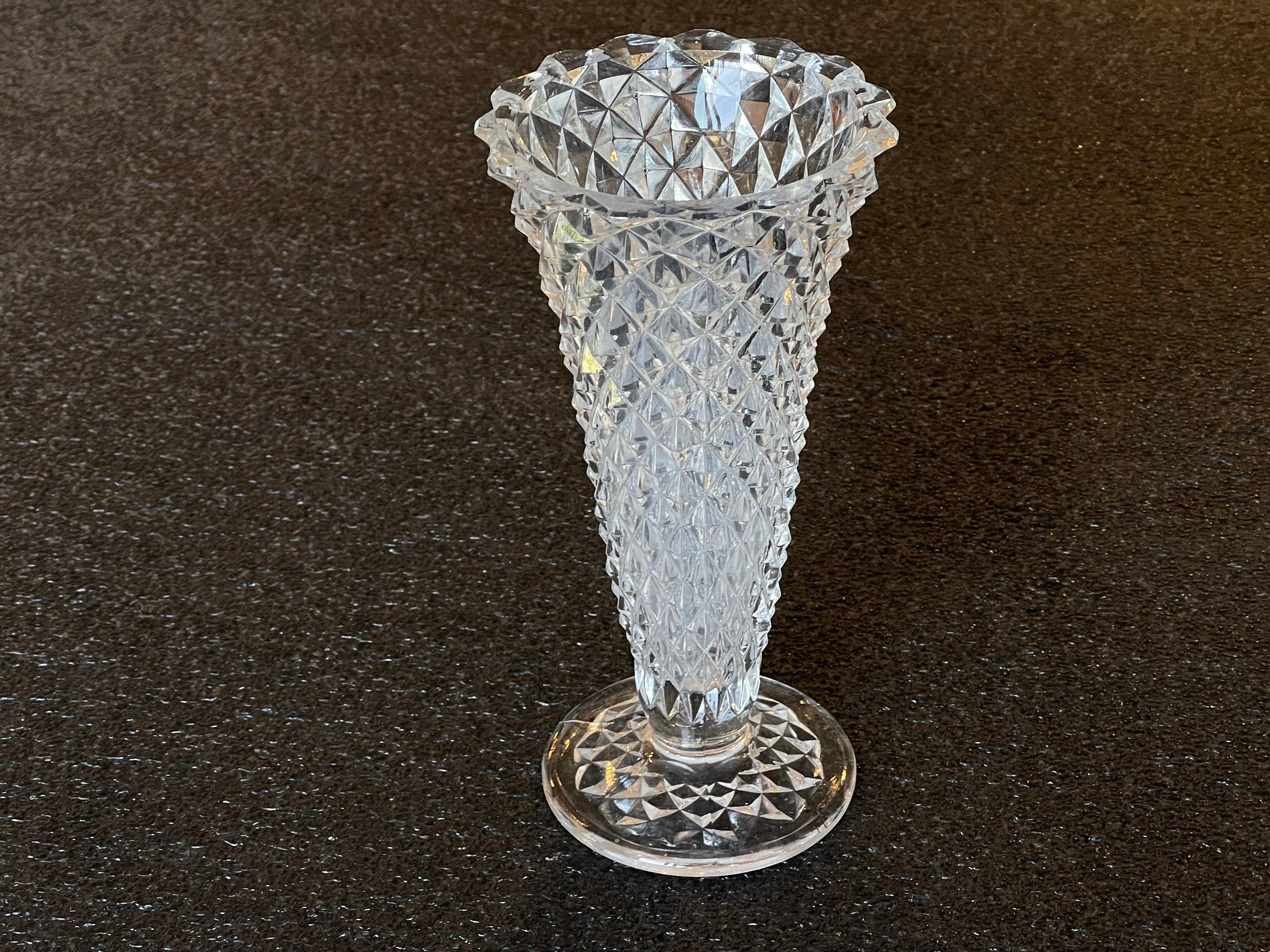 Vintage Princess House Diamond Cut Clear Glass 8.25" - Etsy