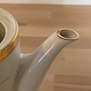 Sango Empress Gold Tall Coffee Pot White With Gold Trim Bone China 9 - Etsy