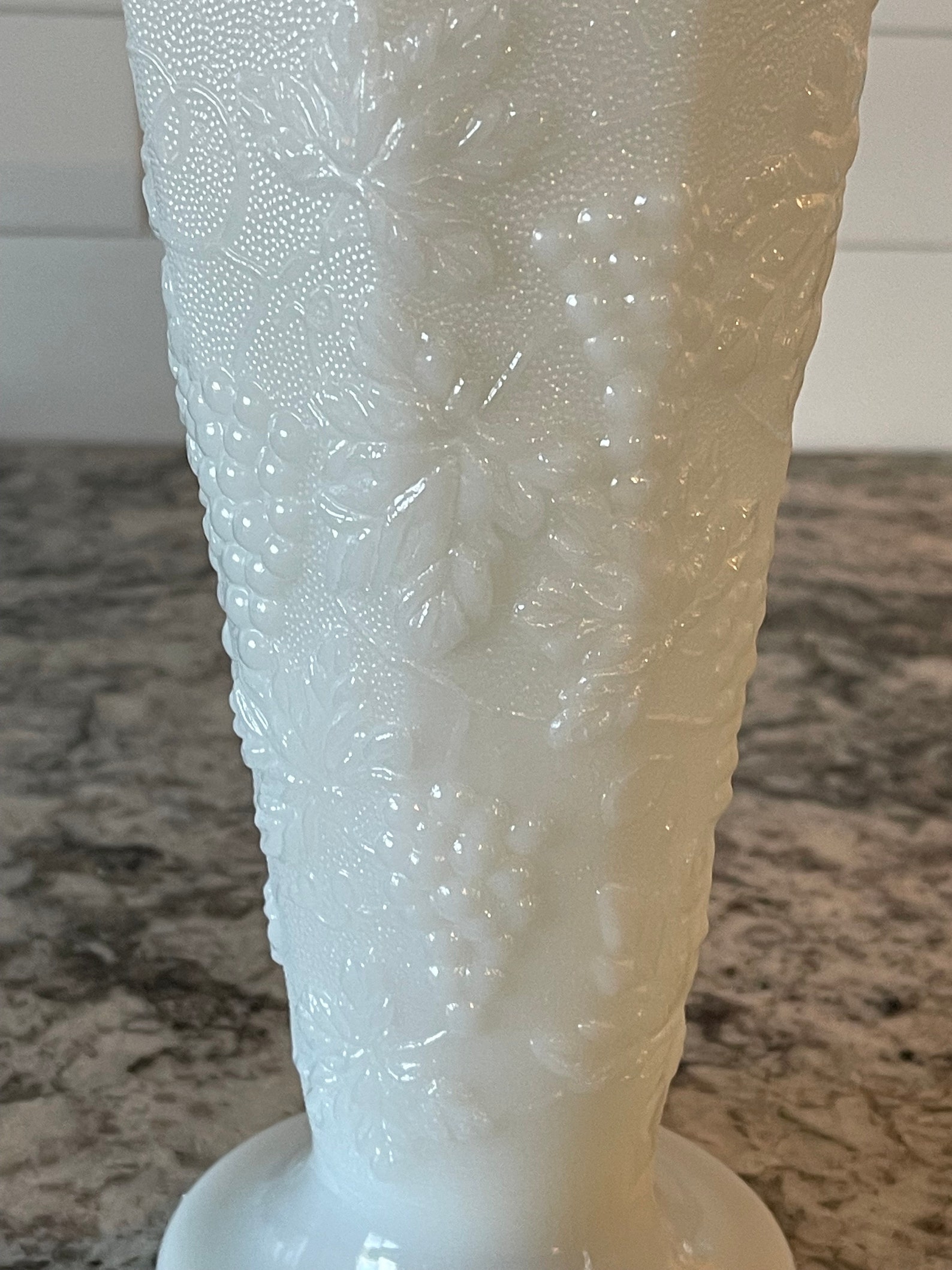 Vintage Milk Glass Vase Anchor Hocking Octagon Panel Grape | Etsy