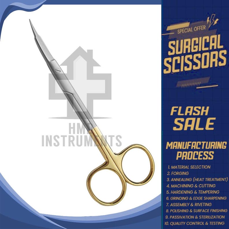 Goldman Fox Surgical Scissors – 13cm Straight Curved Blades for Soft ...