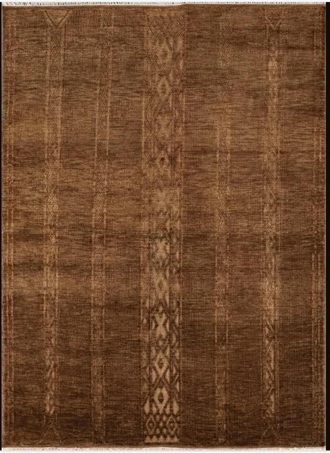 Hand Knotted Dark Brown Textured Rug : Minimalist Home Decor - Etsy