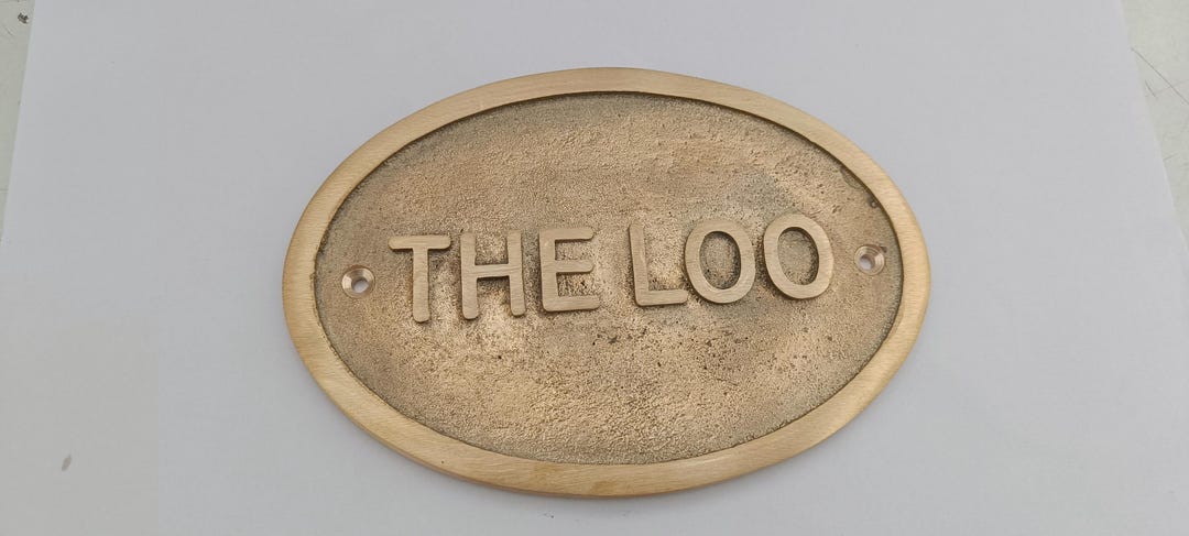 THE LOO Solid Brass Plaque Name, Plate Wall Signs, New Home Gift, Date ...