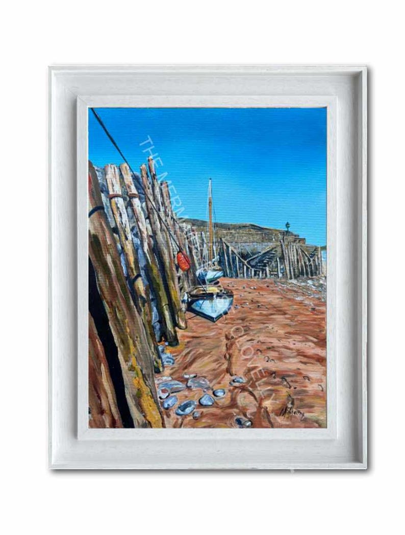 Original Clovelly Oil Painting | Clovelly Quay Low Tide | Sailing Boats ...