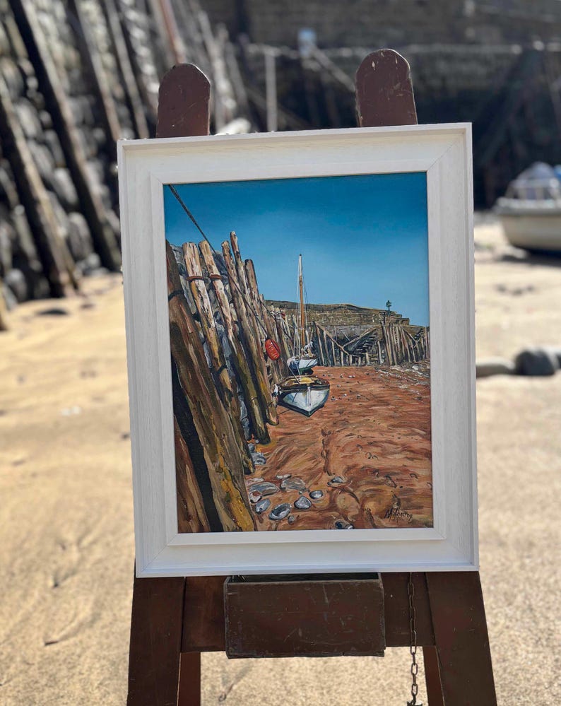 Original Clovelly Oil Painting | Clovelly Quay Low Tide | Sailing Boats ...