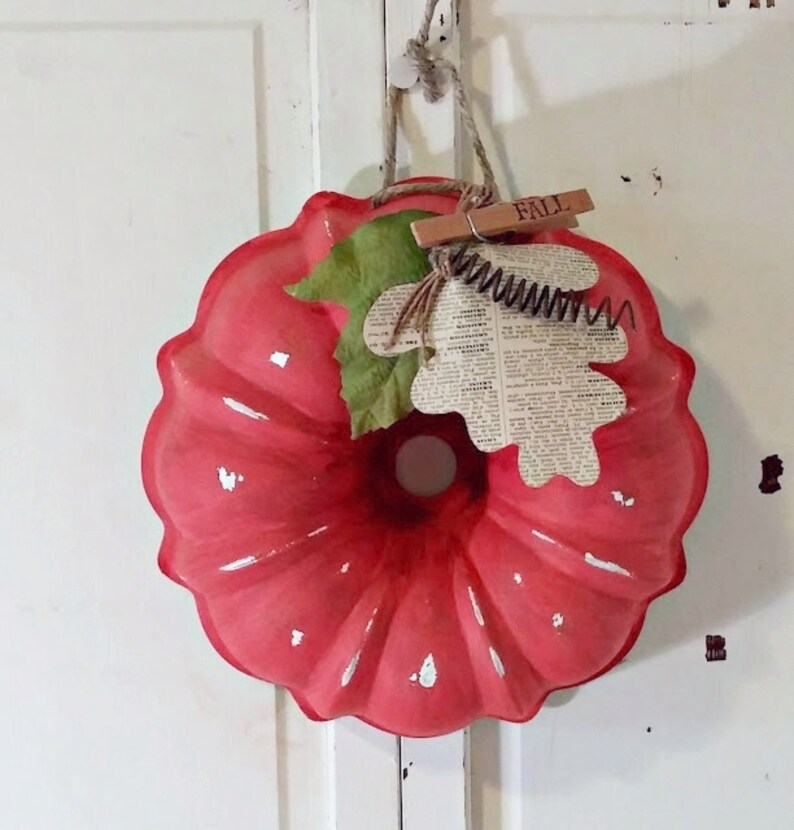 Repurposed Bundt Pan Pumpkin Fall Wreath Fall Home Decor - Etsy