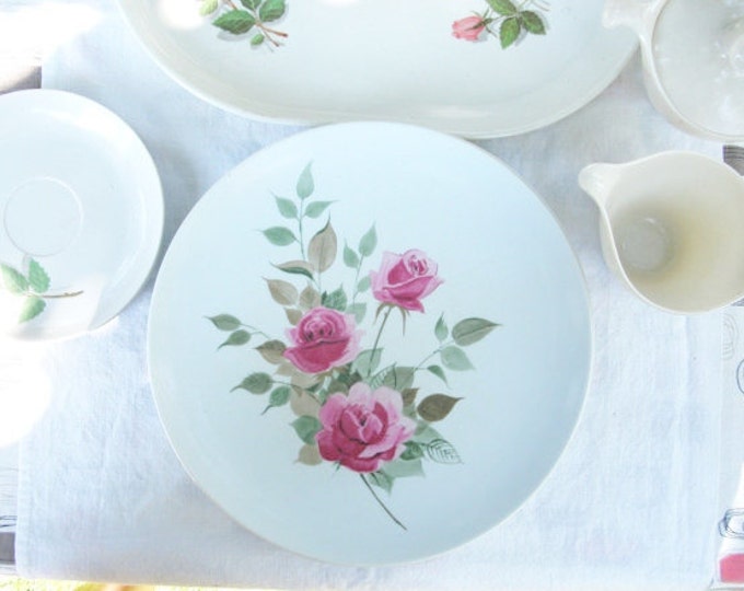 Vintage Melmac Dishes Set White and Pink Roses - Etsy