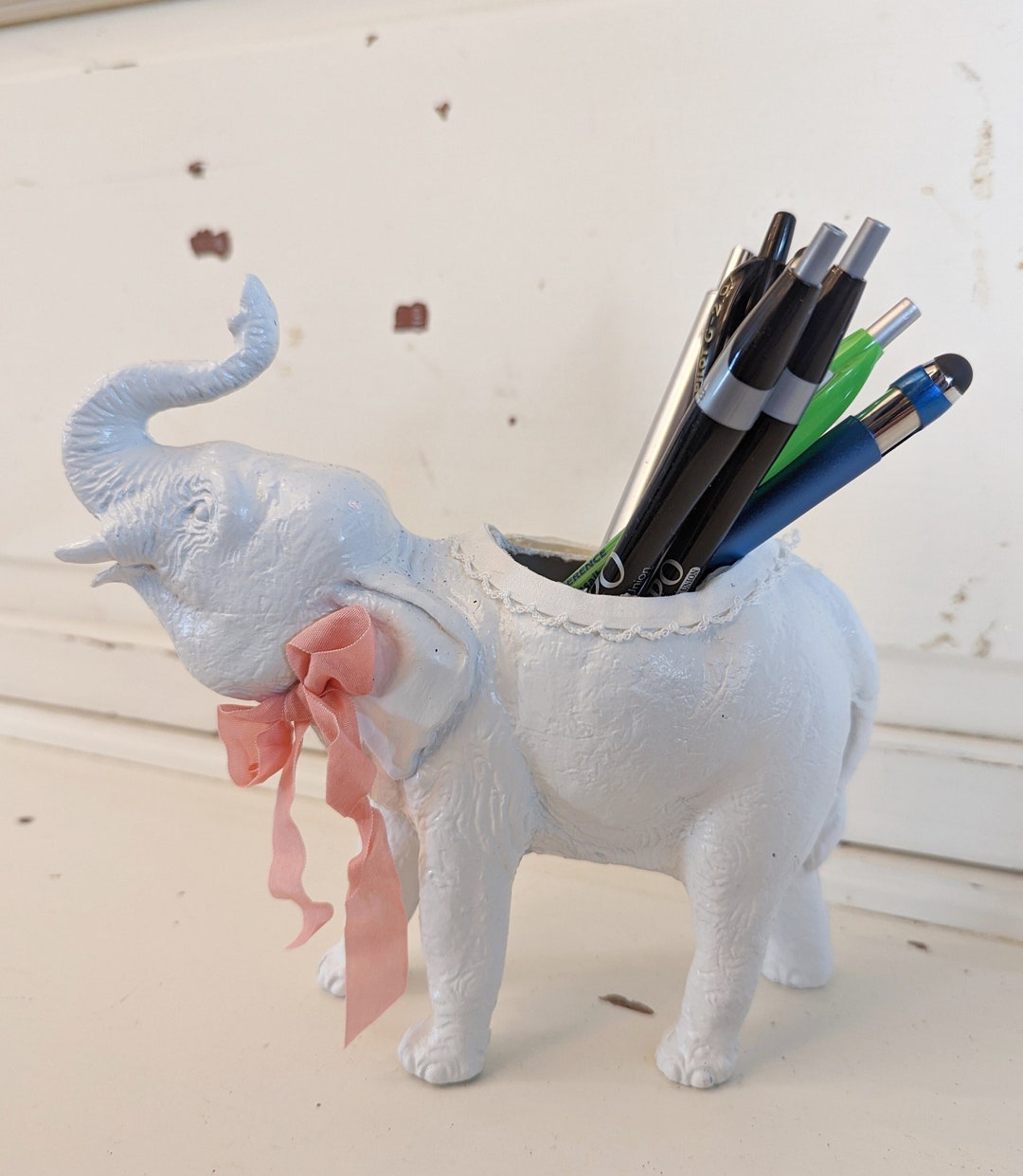 Repurposed Toy Elephant Container Pencil Holder Planter - Etsy