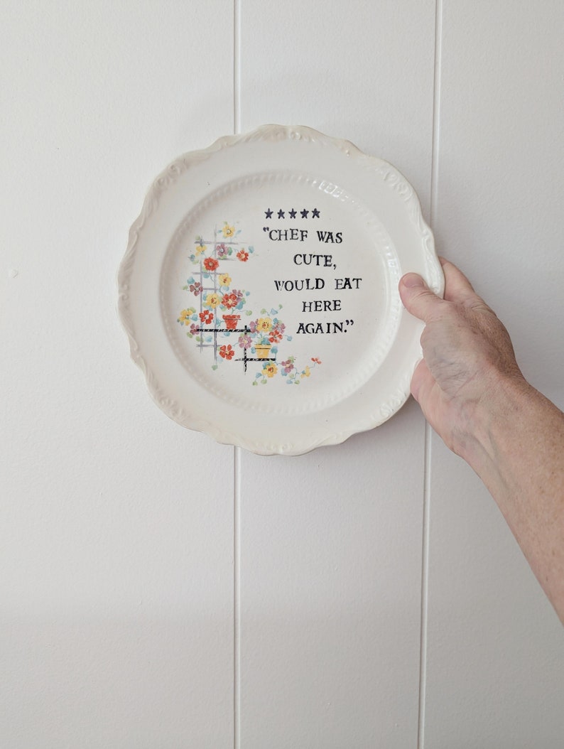 Upcycled Vintage Plate Hand -stamped Wall Hanging 5 Star Review ...