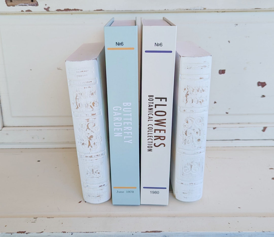 Repurposed Wooden Faux Book Bookends Bookends With Carved Details - Etsy