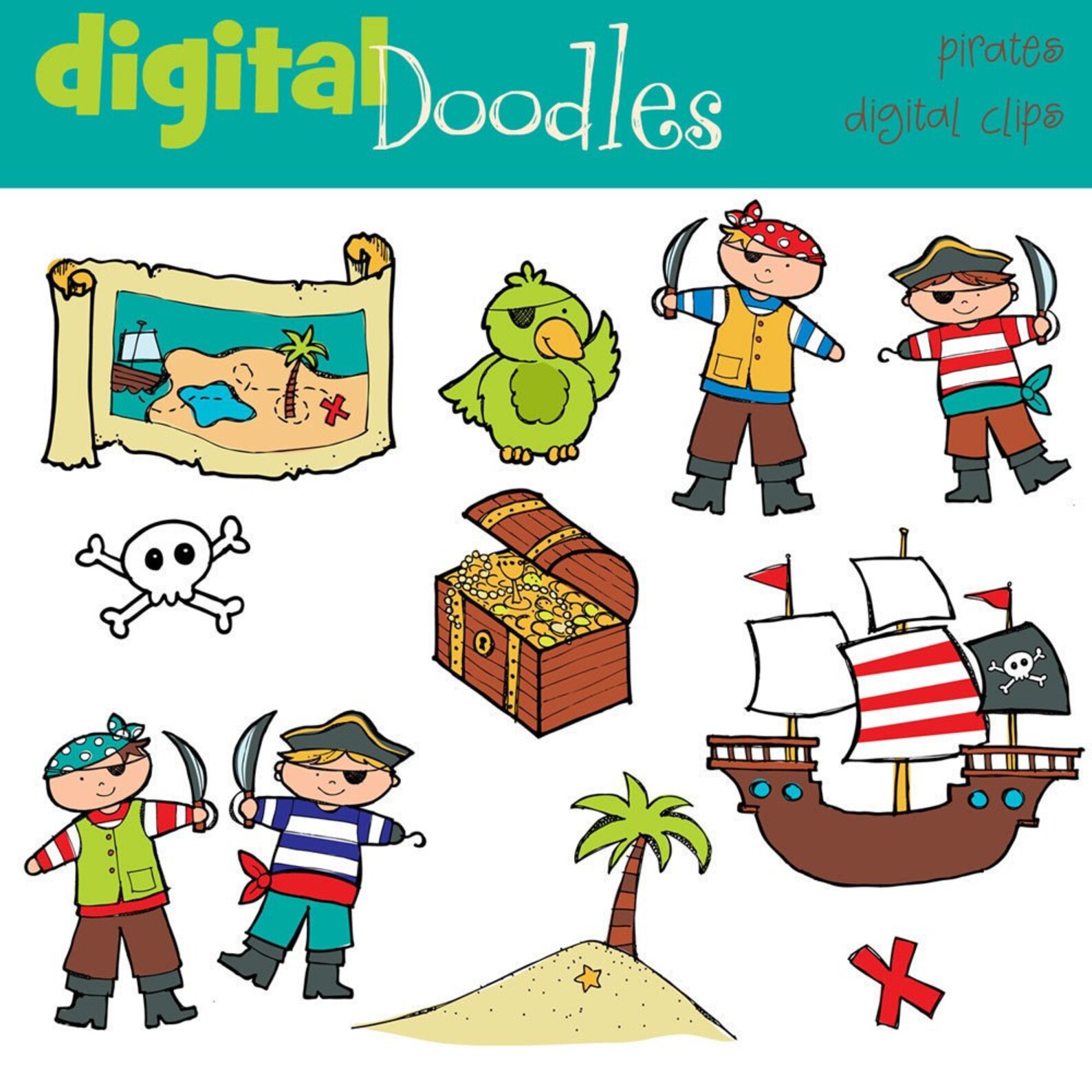 KPM Pirates Digital Clip Art COMBO - Etsy
