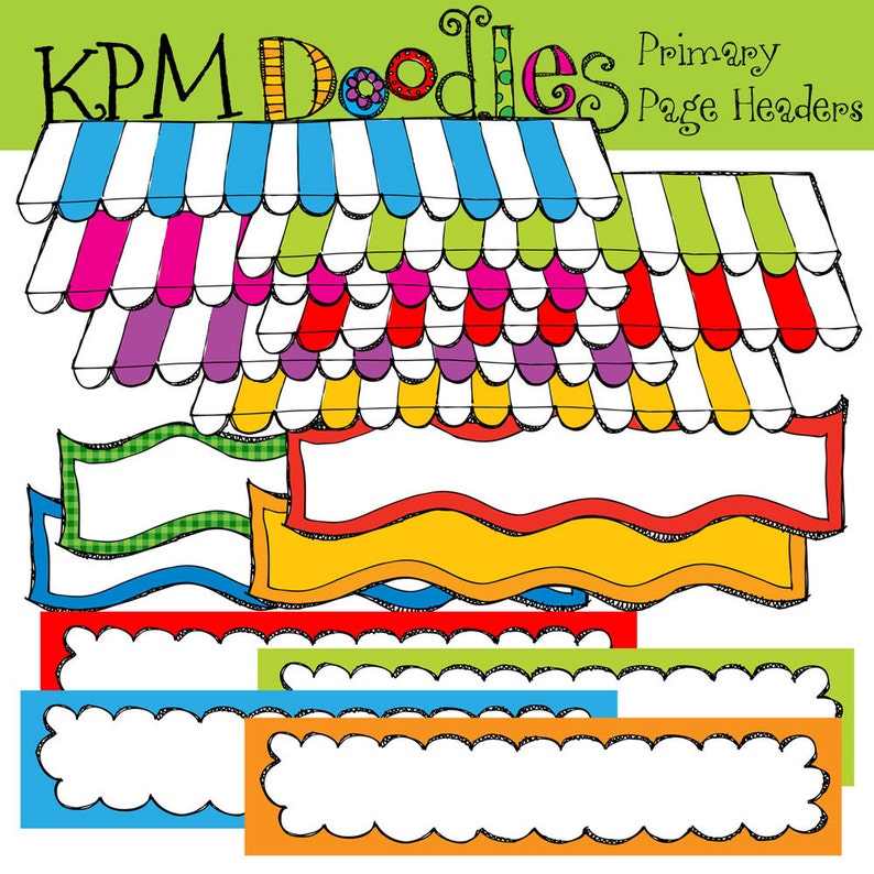 KPM Primary Page Headers Digital Clipart COMBO - Etsy