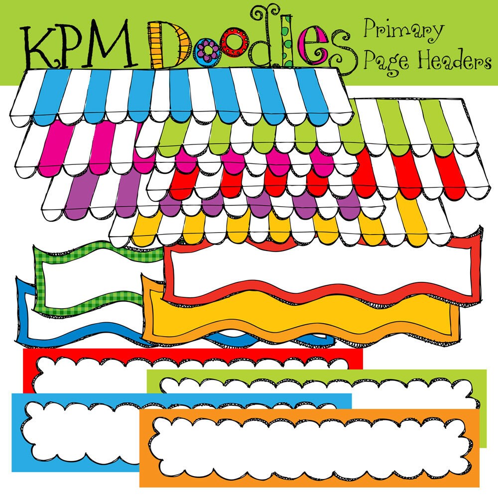 KPM Primary Page Headers Digital Clipart COMBO - Etsy