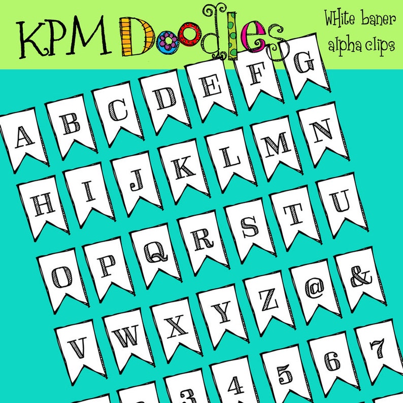KPM Banner Alpha White Digital Clip Art - Etsy