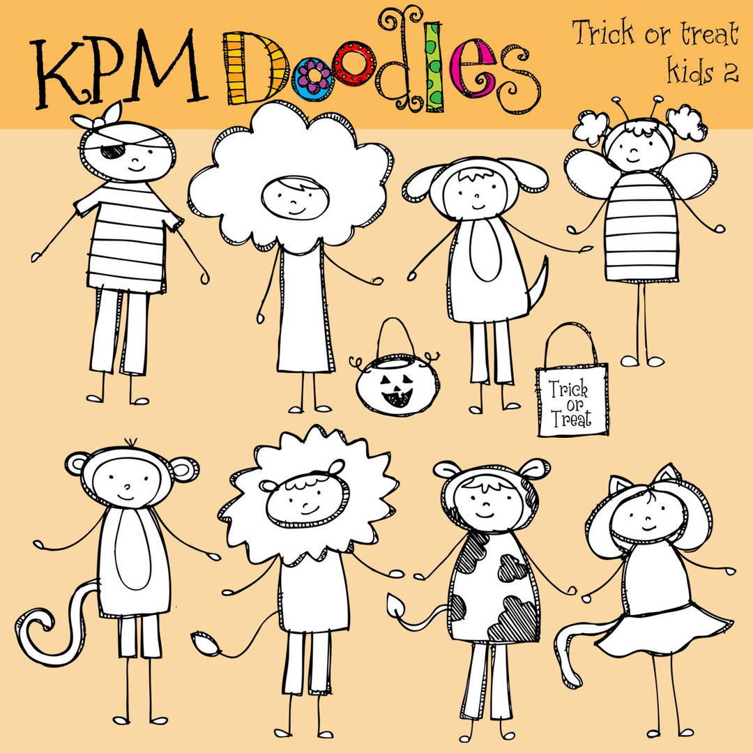 KPM Trick or Treat Kids 2 Digital Stamps - Etsy