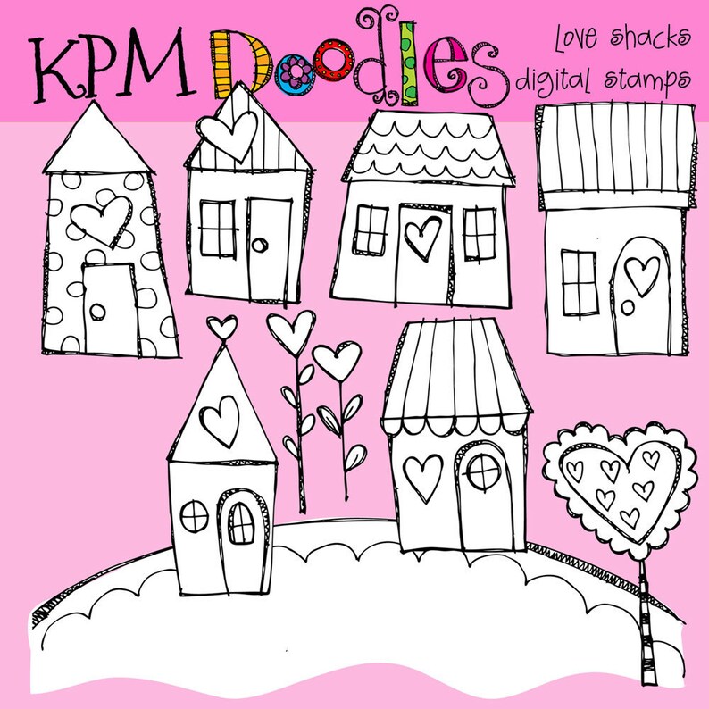 KPM Love Shacks Digital Clip art COMBO | Etsy