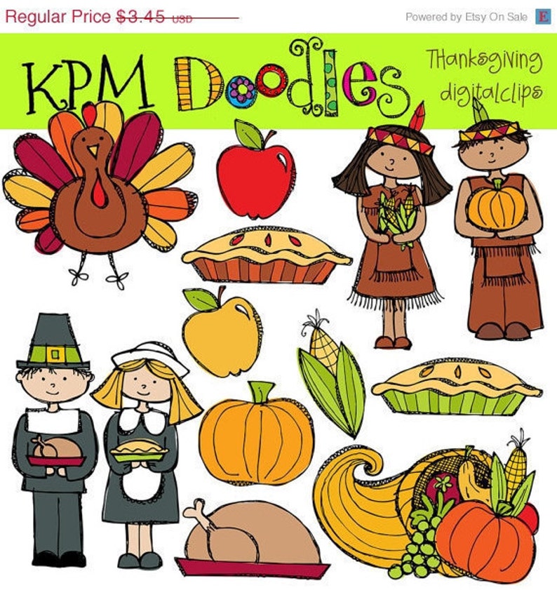 KPM Thanksgiving Digital Clip Art COMBO - Etsy