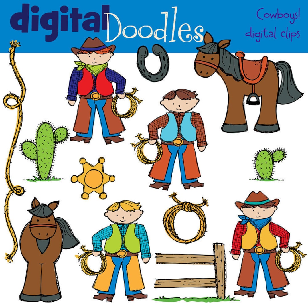 KPM Cowboys Digital Clipart Combo - Etsy