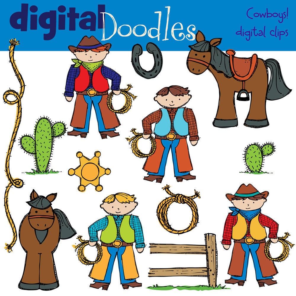 KPM Cowboys Digital Clipart Combo - Etsy