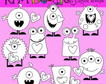 KPM Monsters Digital Stamps | Etsy