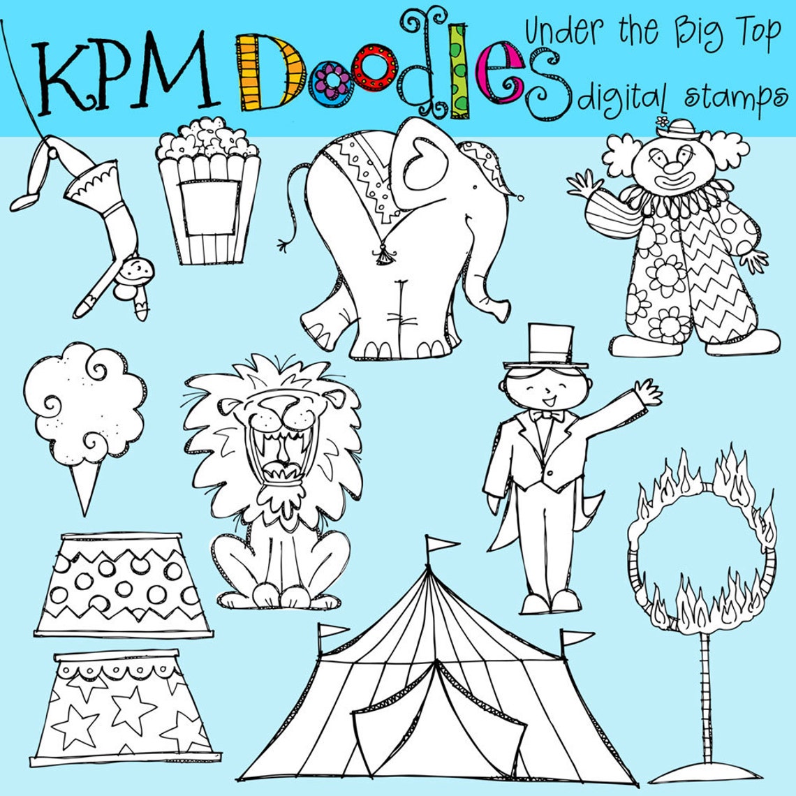 KPM Under the Bigtop Digital Stamps - Etsy