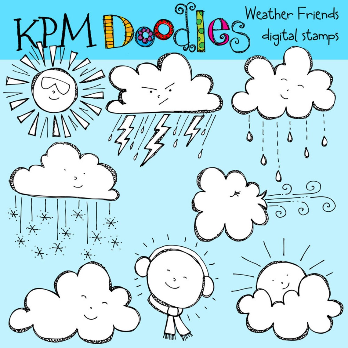 KPM Weather Friends Digital Clip Art COMBO - Etsy