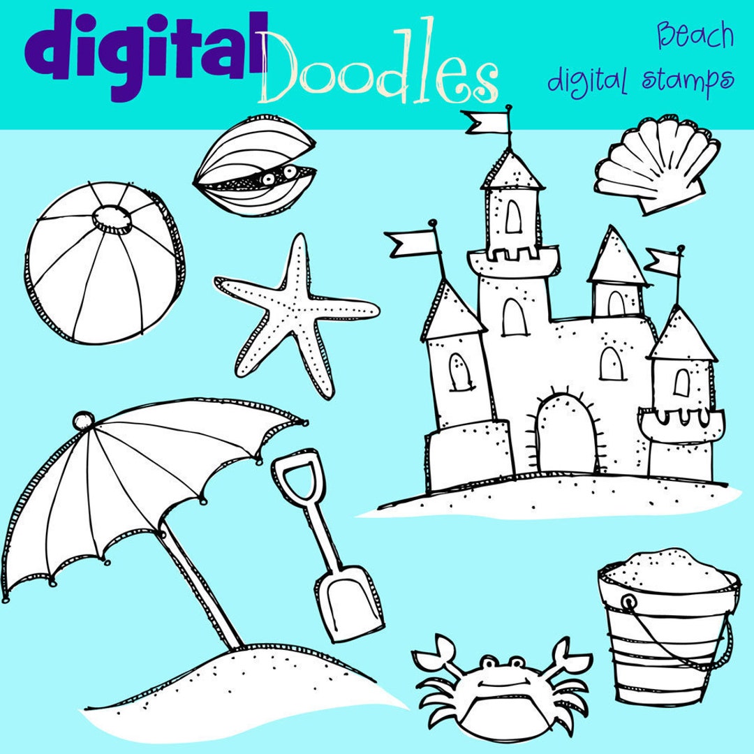 KPM A Day at the Beach Digital Stamps - Etsy