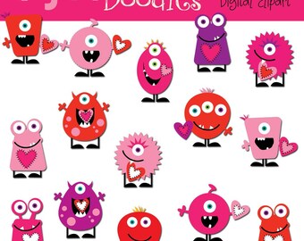 KPM Love Monsters Digital Clip Art COMBO | Etsy