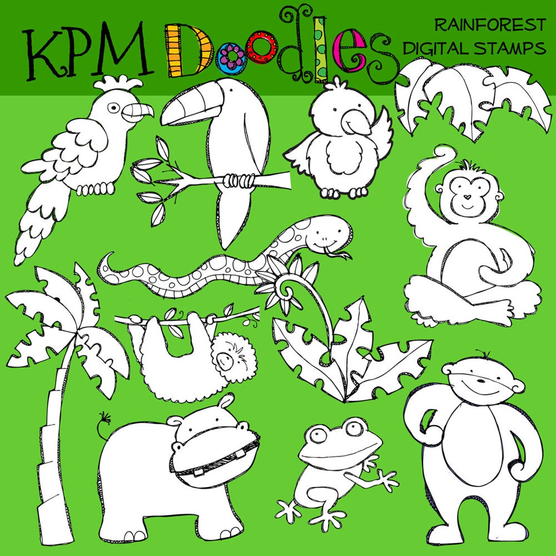 KPM Rain Forest Digital Stamps - Etsy