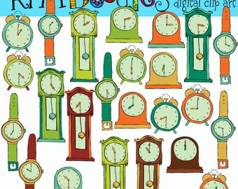 KPM Time Flies Digital Clip Art and Blackline Stamps COMBO | Etsy