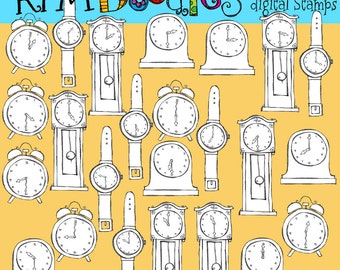 KPM Time Flies Digital Clip Art and Blackline Stamps COMBO | Etsy