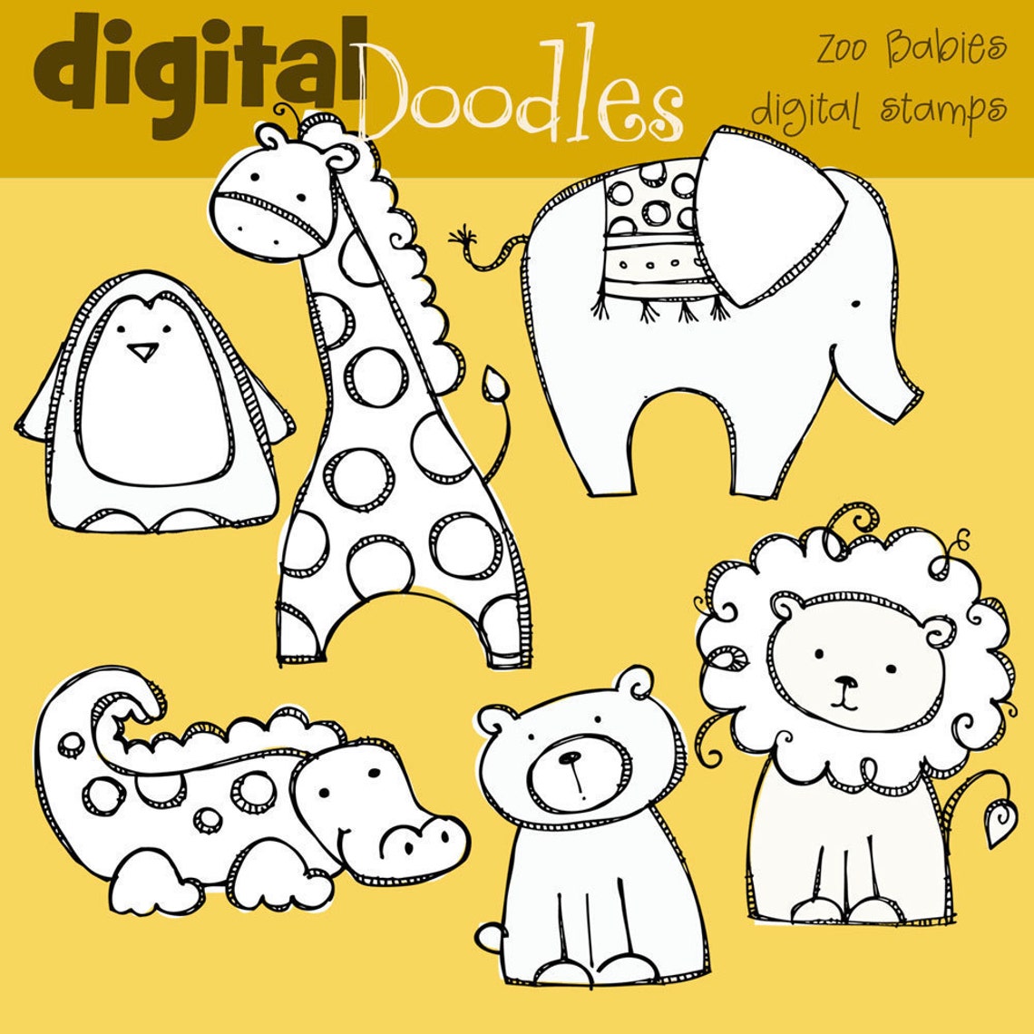 KPM Zoo Babies Digital Stamps - Etsy
