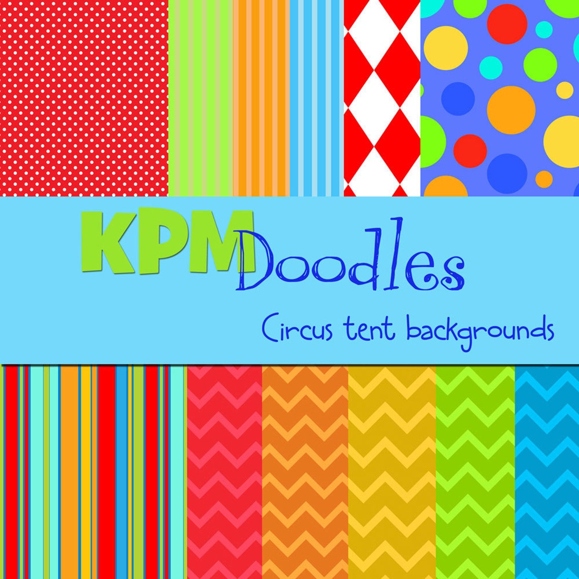 KPM Circus Tent Digital Paper Pack - Etsy