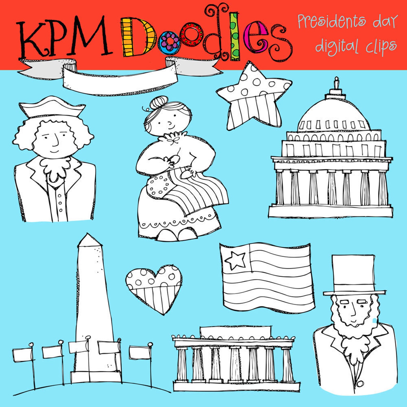 KPM Presidents Day Digital Clip Art COMBO - Etsy