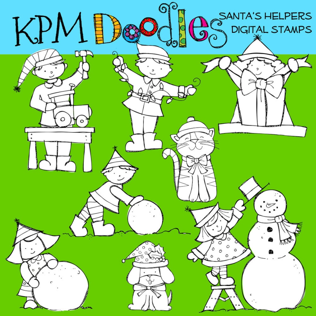 KPM Santas Helpers Digital Stamps - Etsy