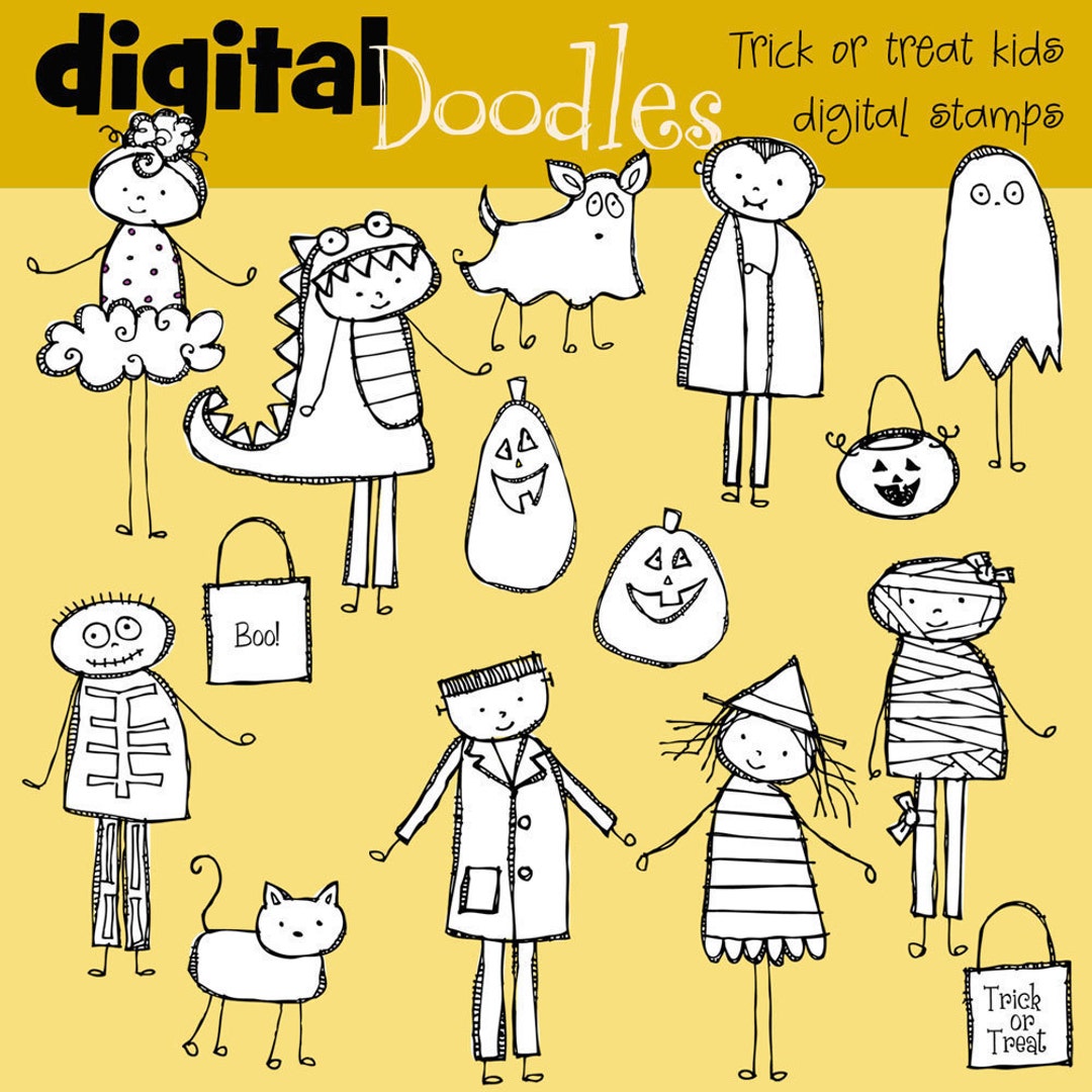 KPM Trick or Treat Digital Stamps - Etsy