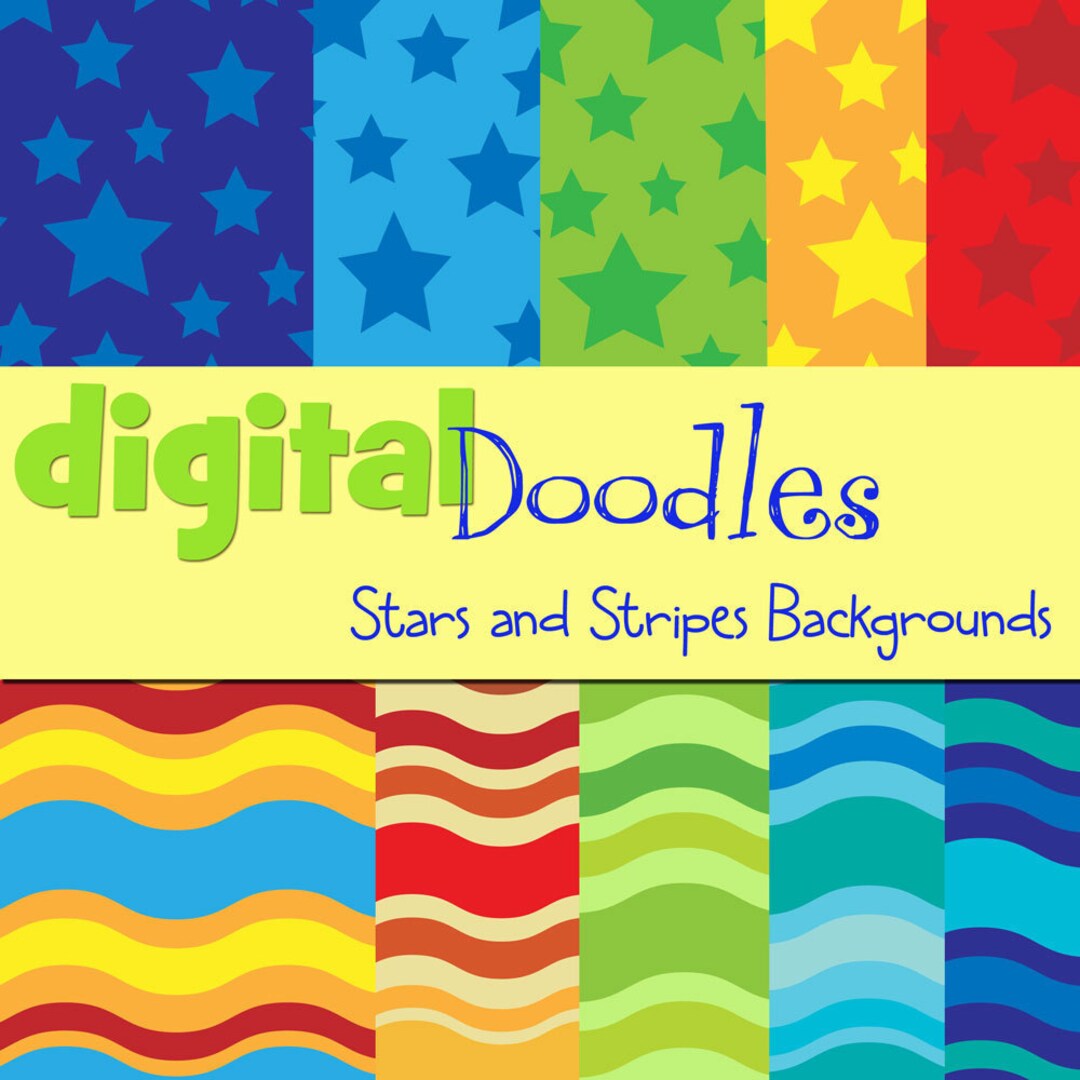 KPM Stars and Stripes Digital Paper Pack - Etsy