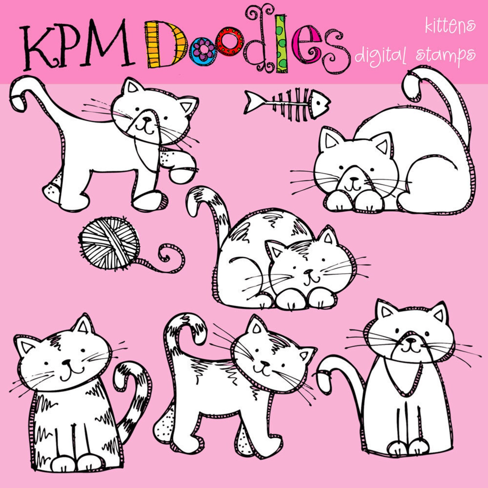 KPM Kitten Digital Stamps - Etsy