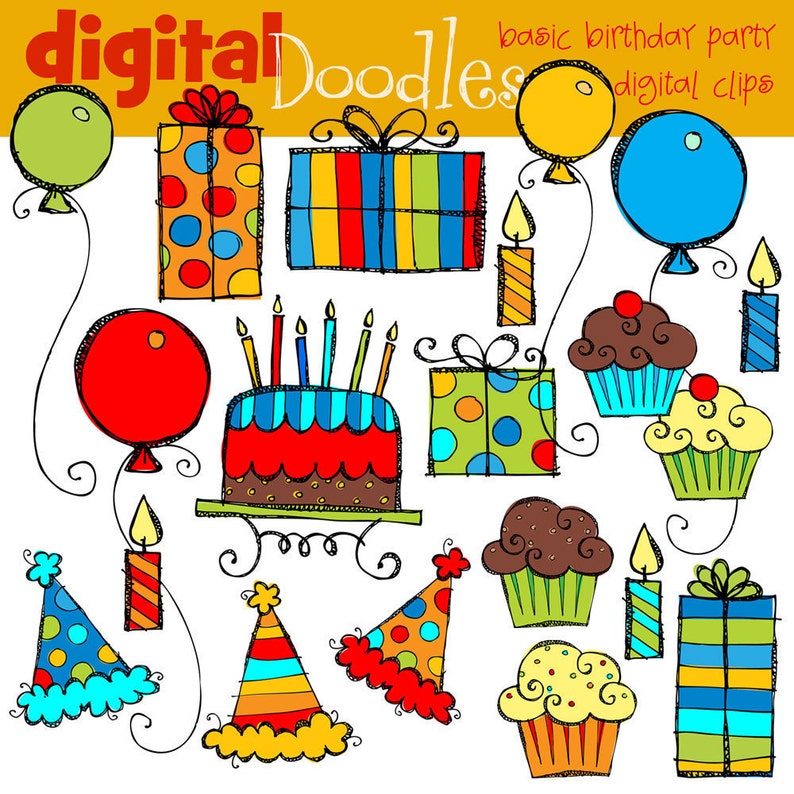 KPM Basic Birthday Bash Digital Clip Art COMBO - Etsy Canada
