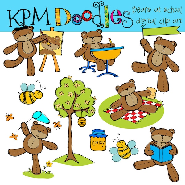 Teddy Bear Clip Art - Etsy