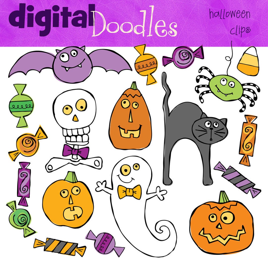 COMBO PACK Halloween Digital Clip Art and Stamp - Etsy