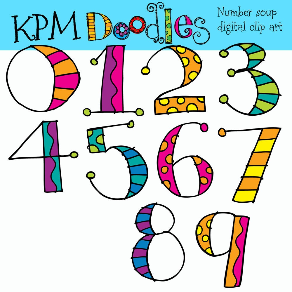 KPM Number Soup Digital Clipart Clip Art - Etsy