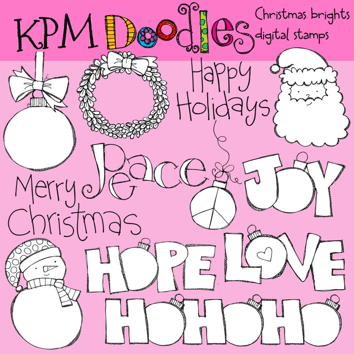 KPM Christmas Brights Digital Stamps - Etsy