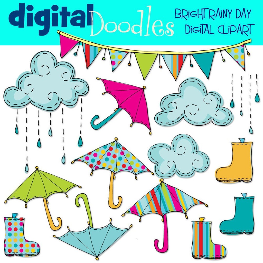 KPM Bright Rainy Day Digital Clip Art - Etsy