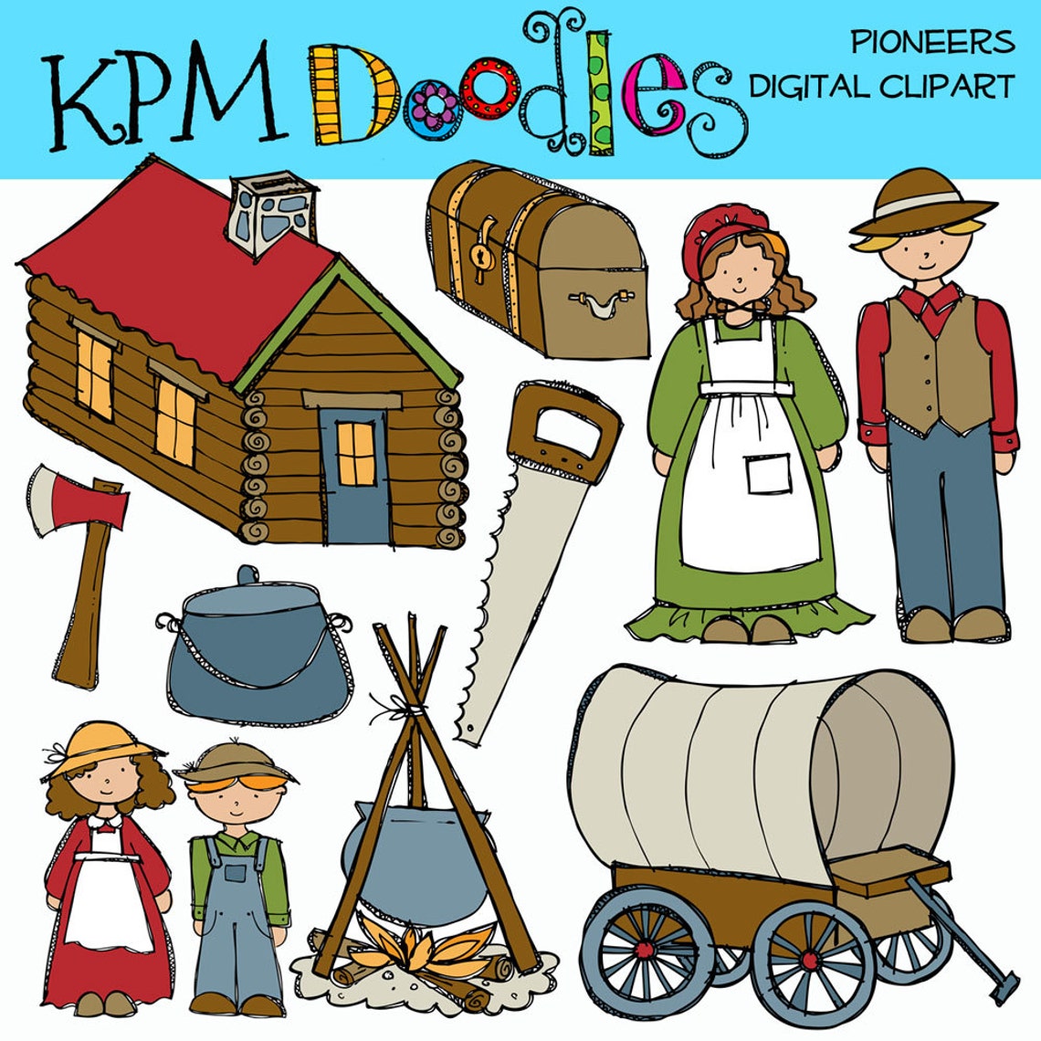 KPM Pioneer COMBO Digital Clip Art | Etsy