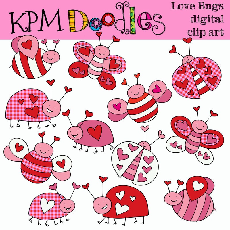 Love Bugs Clipart - Etsy