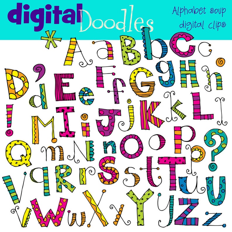 KPM Alphabet Soup Digital Clip Art - Etsy UK