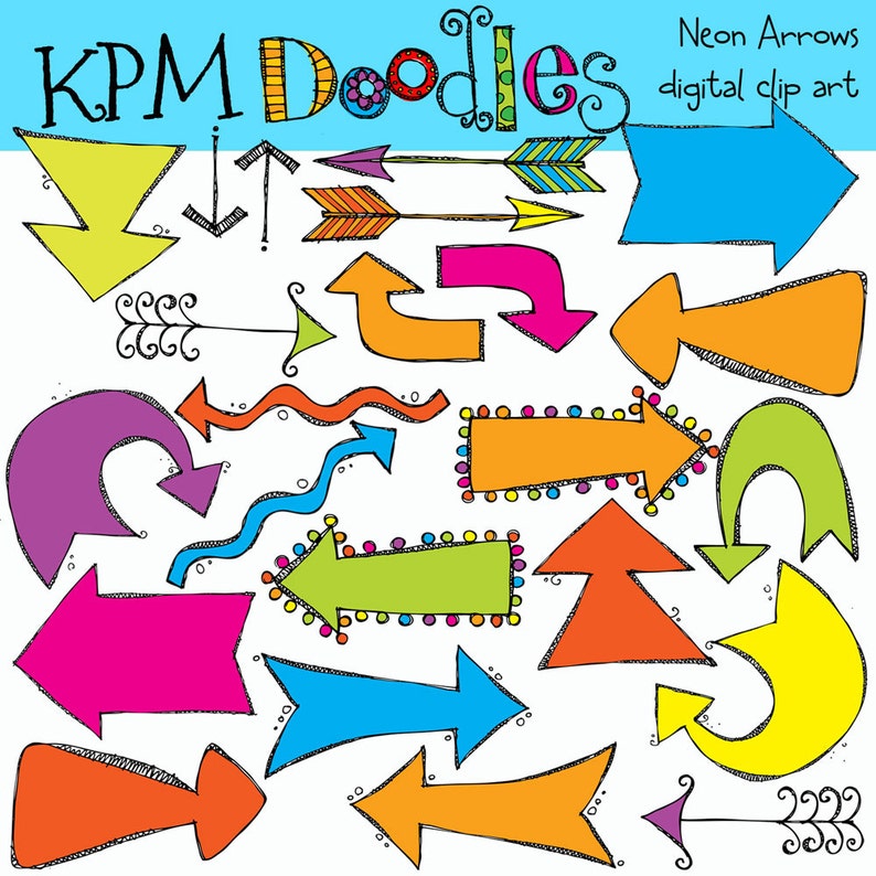 KPM Neon Arrows Digital COMBO - Etsy