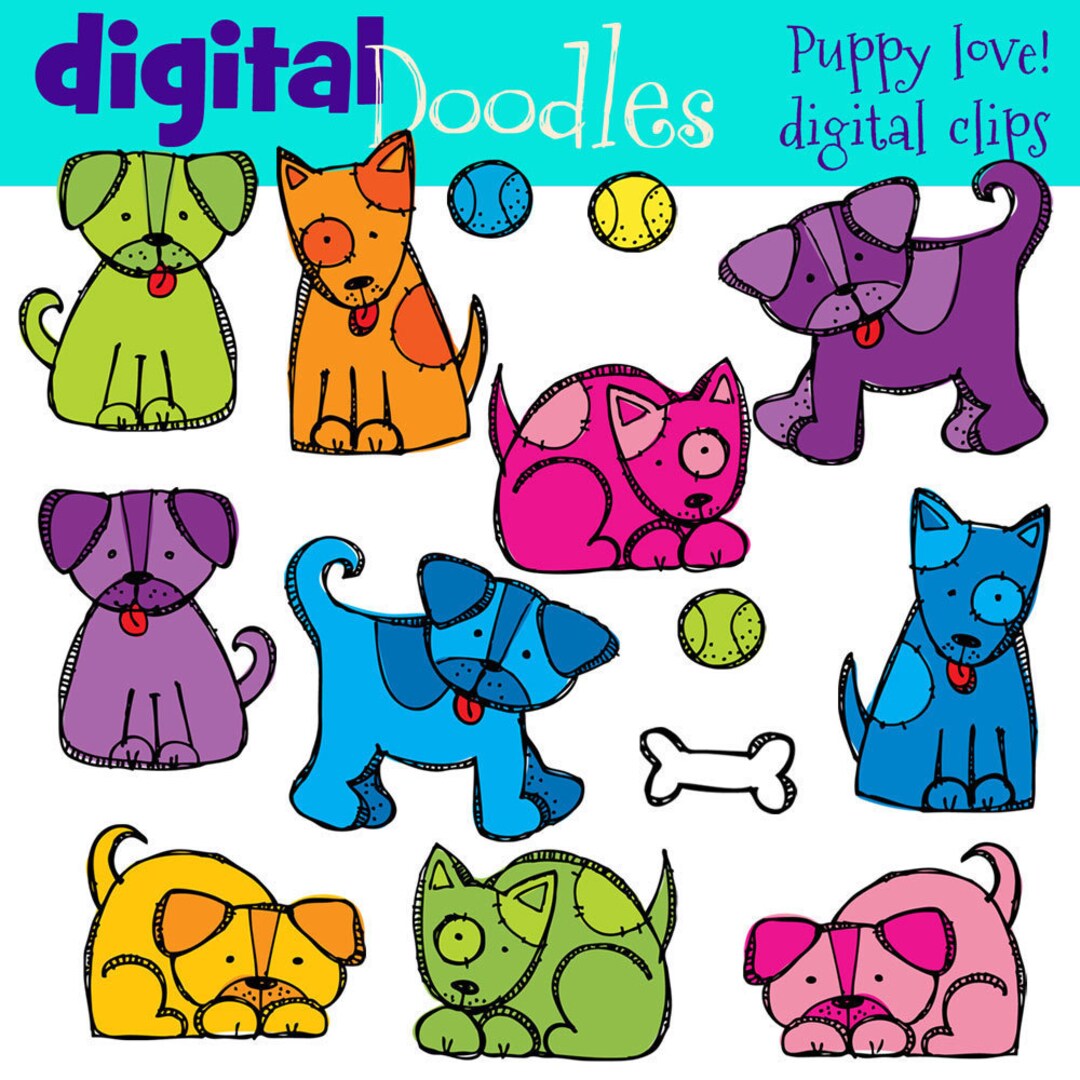 KPM Puppy Love Digital Clip Art - Etsy